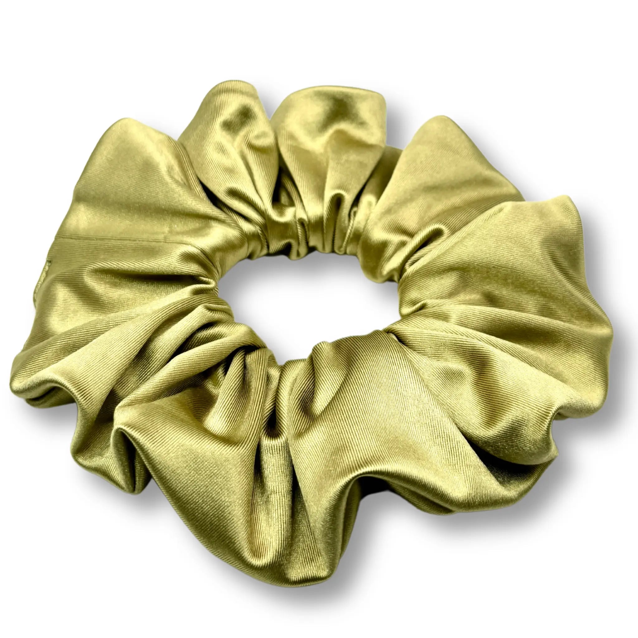 Golden Olive Stretch Silk Scrunchie - Enchanted Scrunch