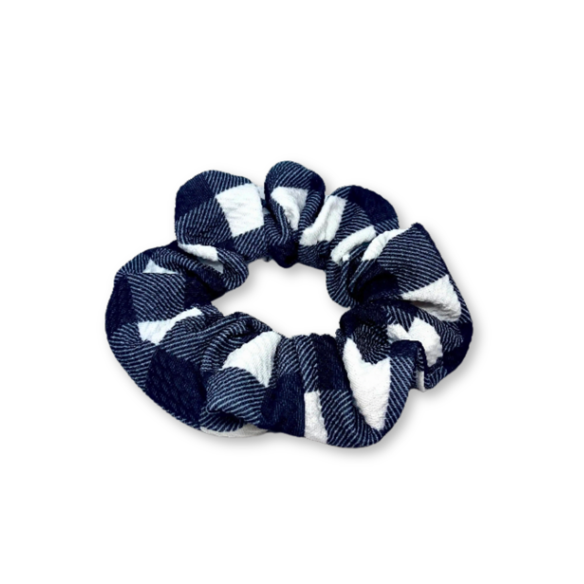 Mini Black and White Buffalo Bullet Scrunchie - Enchanted Scrunch