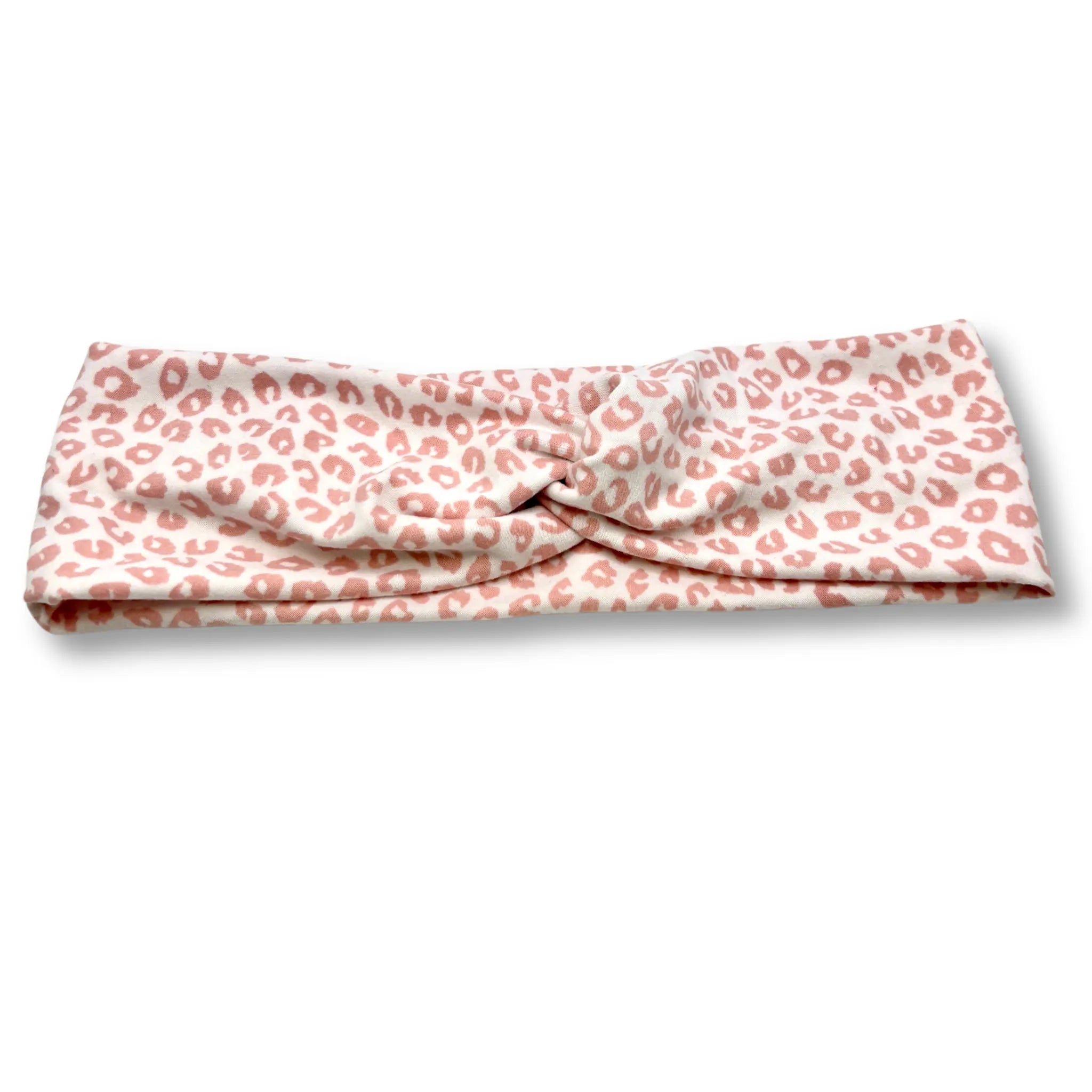 Pink Leopard Twist Knot Headband - Enchanted Scrunch